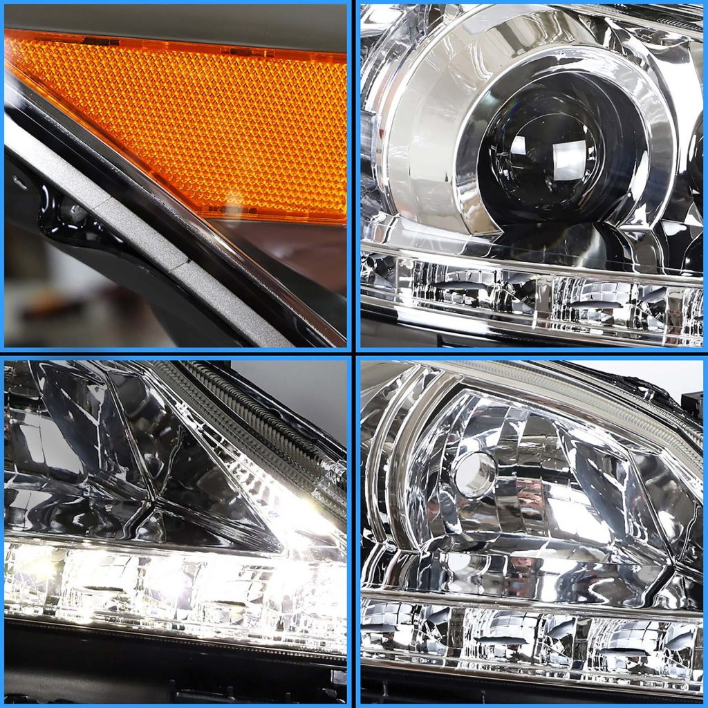10-12 Lexus ES US type Vland Dual Beam Projector Headlights Chrome