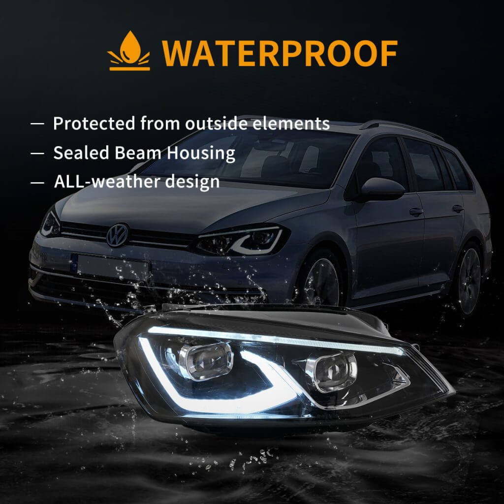 12-21 Volkswagen Golf7/MK7 Vland LED Dual Beam Projector Headlights
