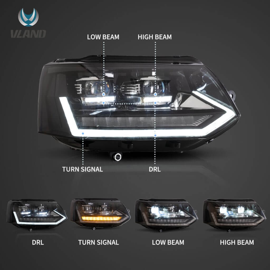 18-up Ford Mustang 6th Gen Vland LED Projector RGB HeadLights