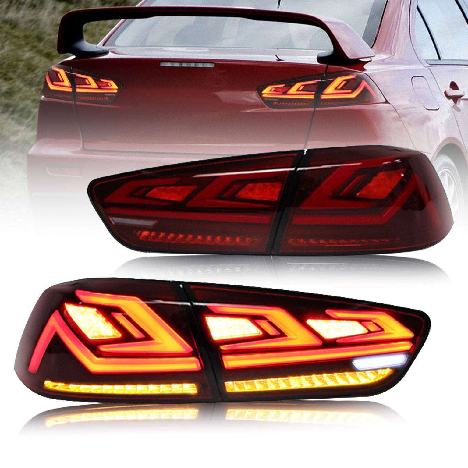 08-17 Mitsubishi Lancer Evo X Vland Headlights w/ Demon Eyes