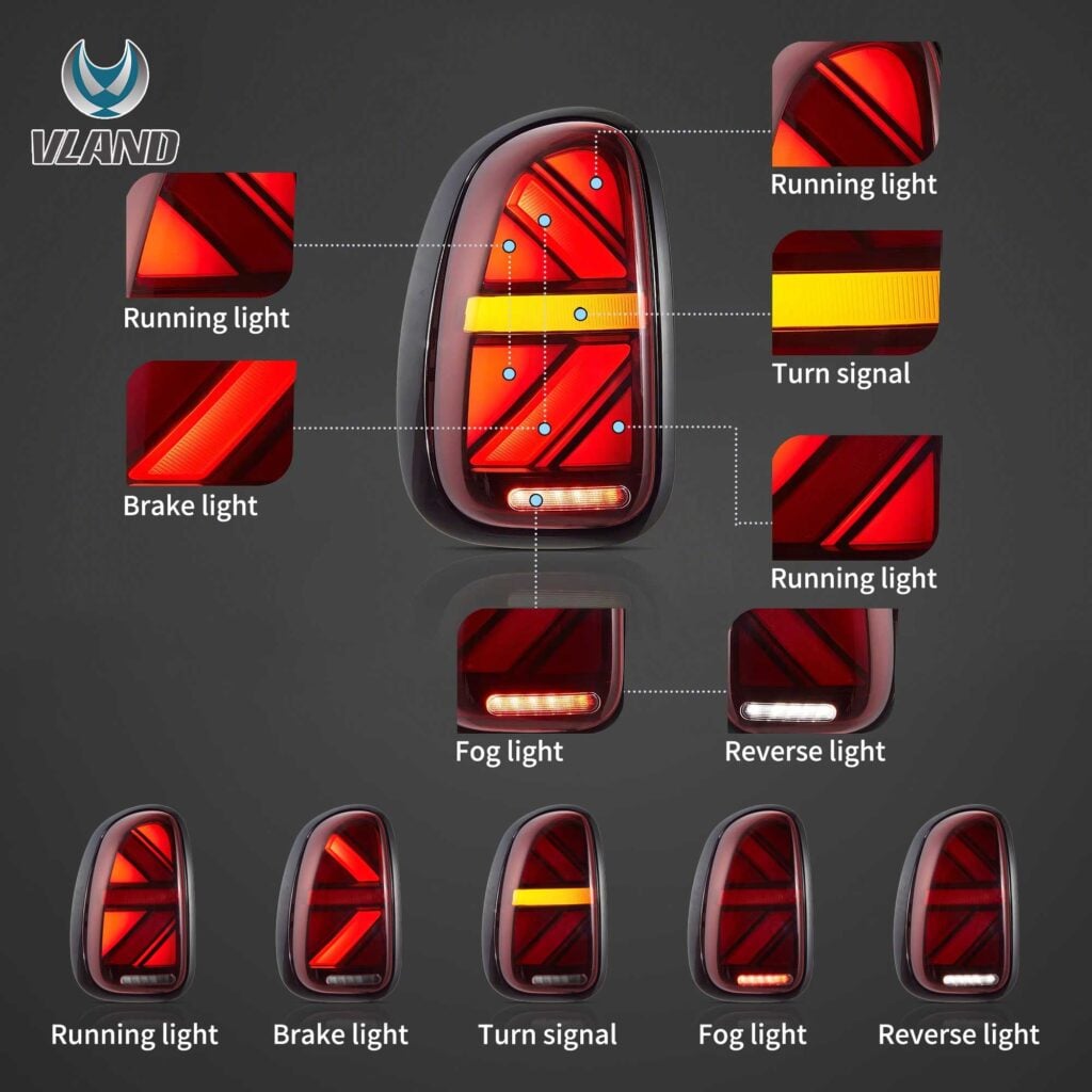 Vland 10-16 Mini Cooper Countryman R60 Tail Lights LED Union Jack